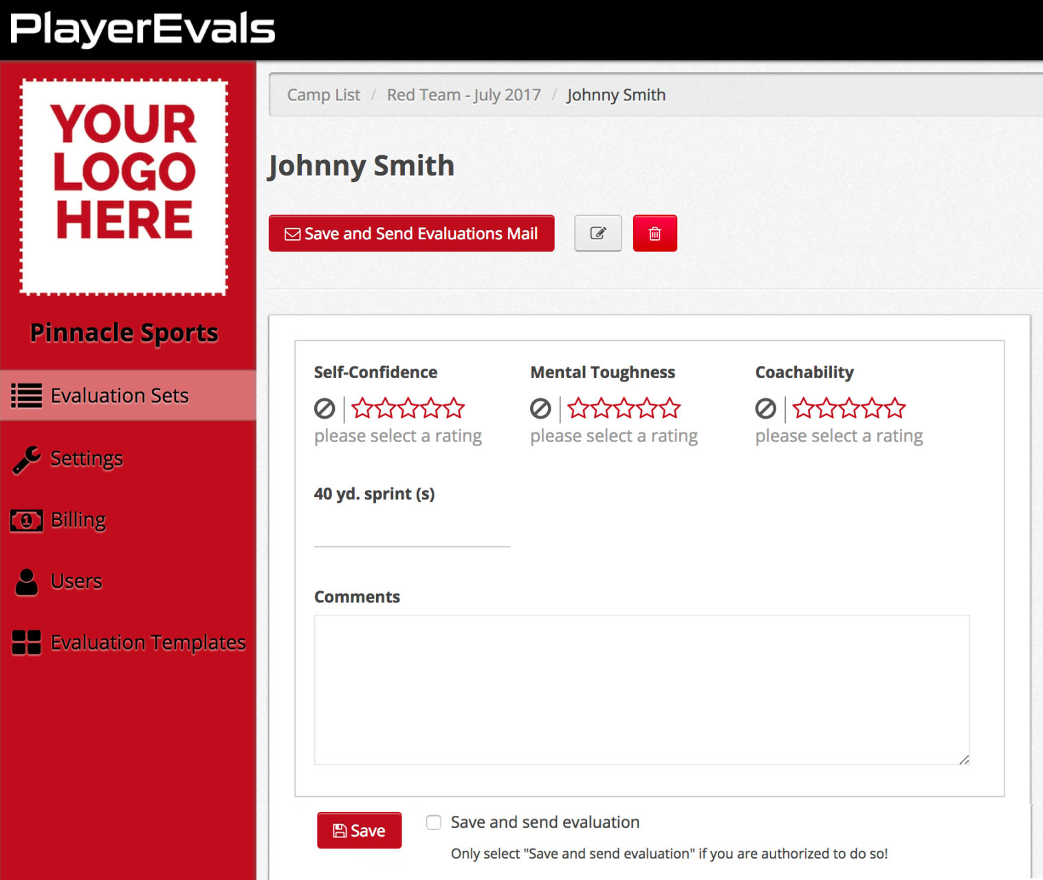 Team Edition Overview - PlayerEvals